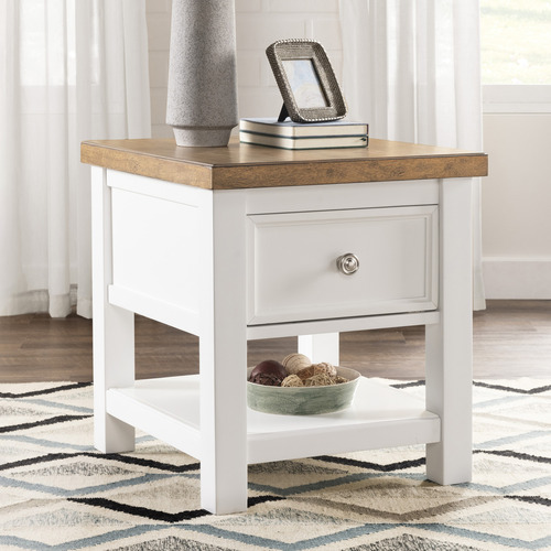White timber side table store